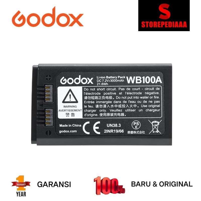 Promo Godox Wb100 Battery For Ad100pro Flash Baterai Wb-100 Wb100a ...