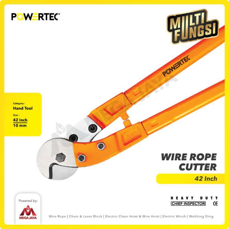Promo Wire Rope Cutter / Gunting Kawat Seling 42 10mm POWERTEC Diskon ...