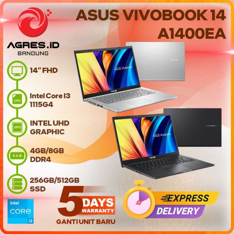 Jual ASUS VIVOBOOK 14 A1400EA I3 1115G4 4GB/8GB 256GB/512GB 14FHD ...