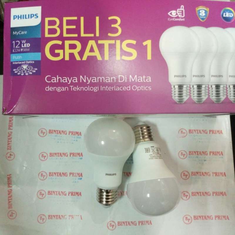 Promo Lampu LED 12 Watt / 12Watt merk Sinar Warna Putih Hemat Isi 4 ...