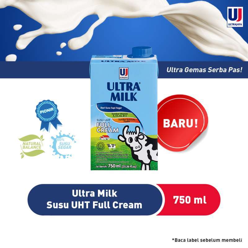 Promo Ultra Milk Susu Uht Full Cream 750ml Diskon 14% Di Seller ...