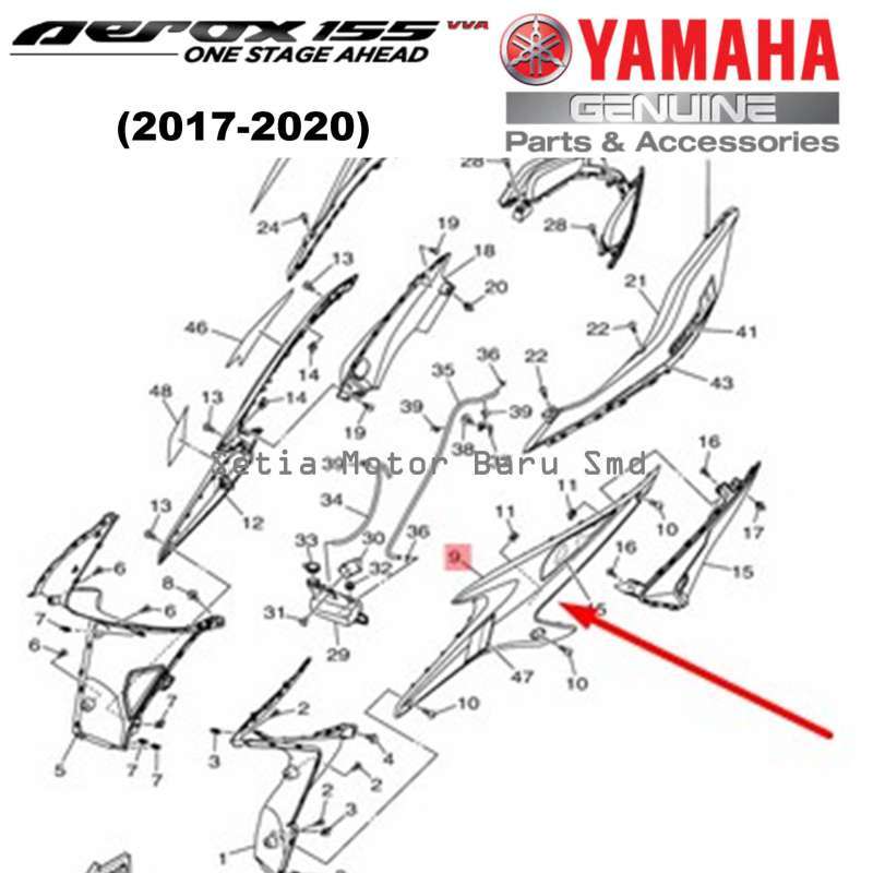 Jual Cover Side Delta Box Hitam Metalik Kiri Aerox Old Asli Original ...