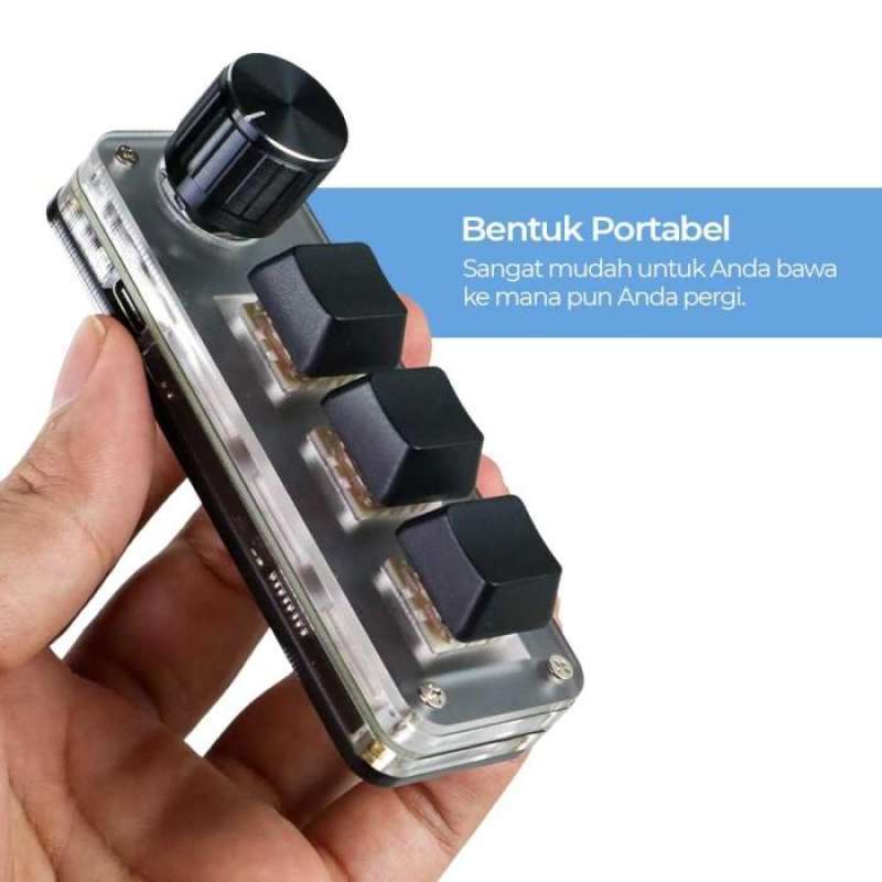 Jual 3 Key Mechanical Keyboard USB Gaming Shortcut with Knob - VD3 di ...