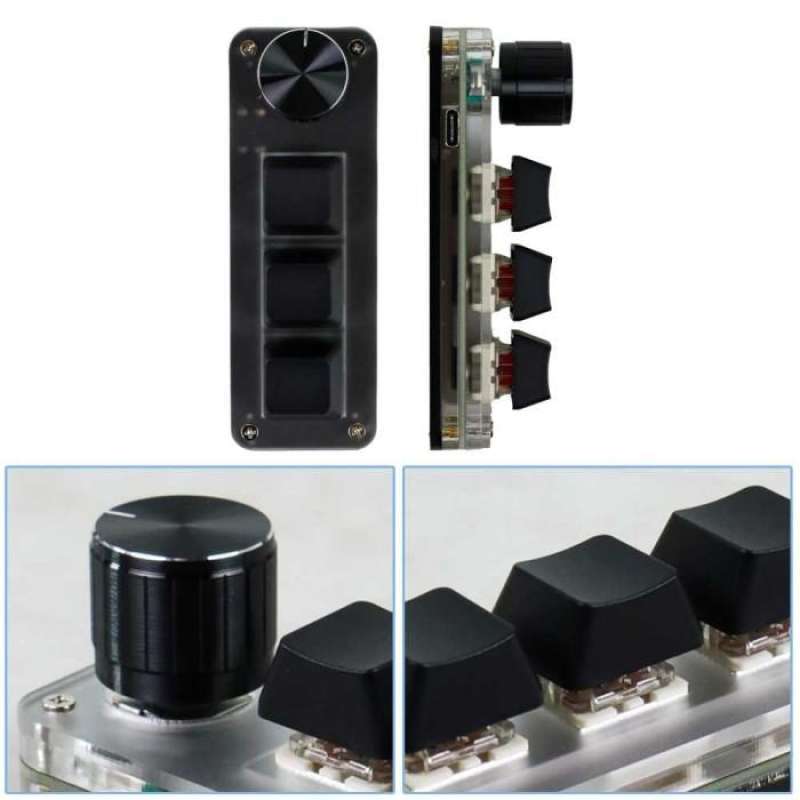 Jual 3 Key Mechanical Keyboard USB Gaming Shortcut with Knob - VD3 di ...