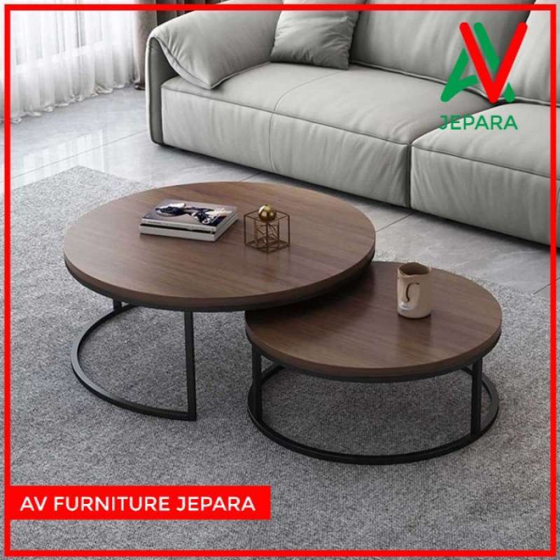 Promo Nesting Coffe Table - Meja Tamu Bulat Kayu Jati - Meja Kopi ...