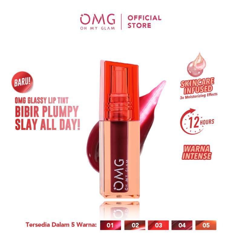 Promo Omg Oh My Glam Glassy Lip Tint 2g Lip Tint Warna Intense Tahan 12 Jam Skincare Infused