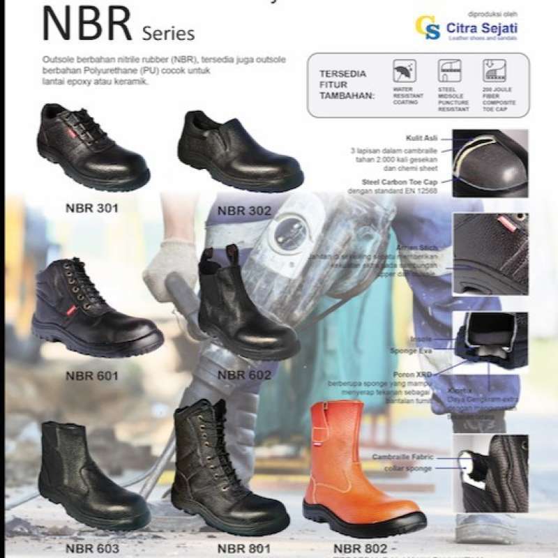 Promo Sepatu Safety Boot Kulit Konstruksi Tambang Handymen Nbr 802 ...