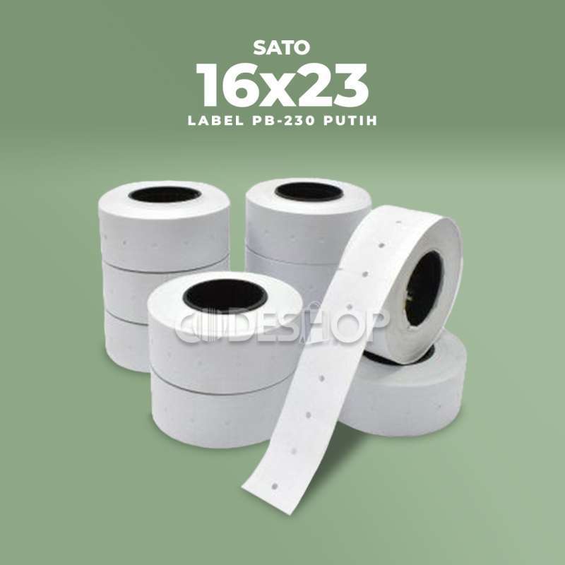 Jual Label Sato PB-230 16x23mm Kertas Bandero Price Harga PB230 Putih ...