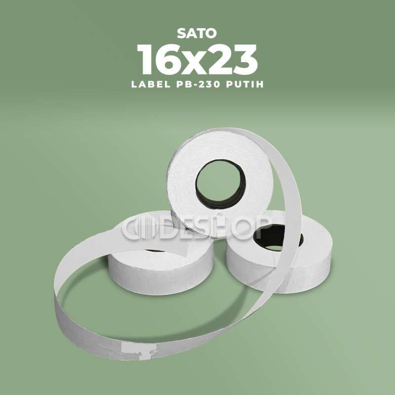 Jual Label Sato PB-230 16x23mm Kertas Bandero Price Harga PB230 Putih ...