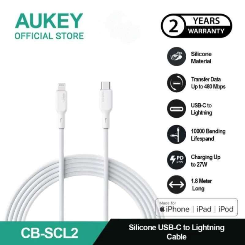 Jual AUKEY Kabel Charger CB-SCL2 USB-C to Lightning MFi 1.8m di Seller ...