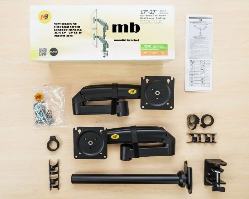 Promo New H Series Nb H160 Dual Screen Desktop Monitor Arm Up To 17 ...