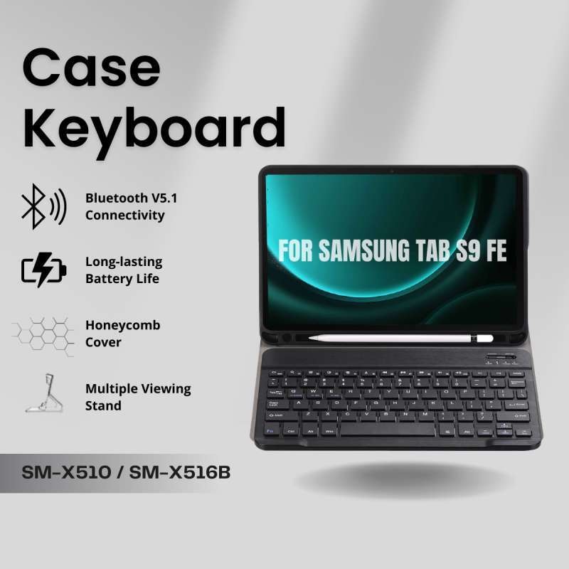 Jual Samsung Tab S9 Fe Book Cover Keyboard Spesifikasi Original, Murah ...