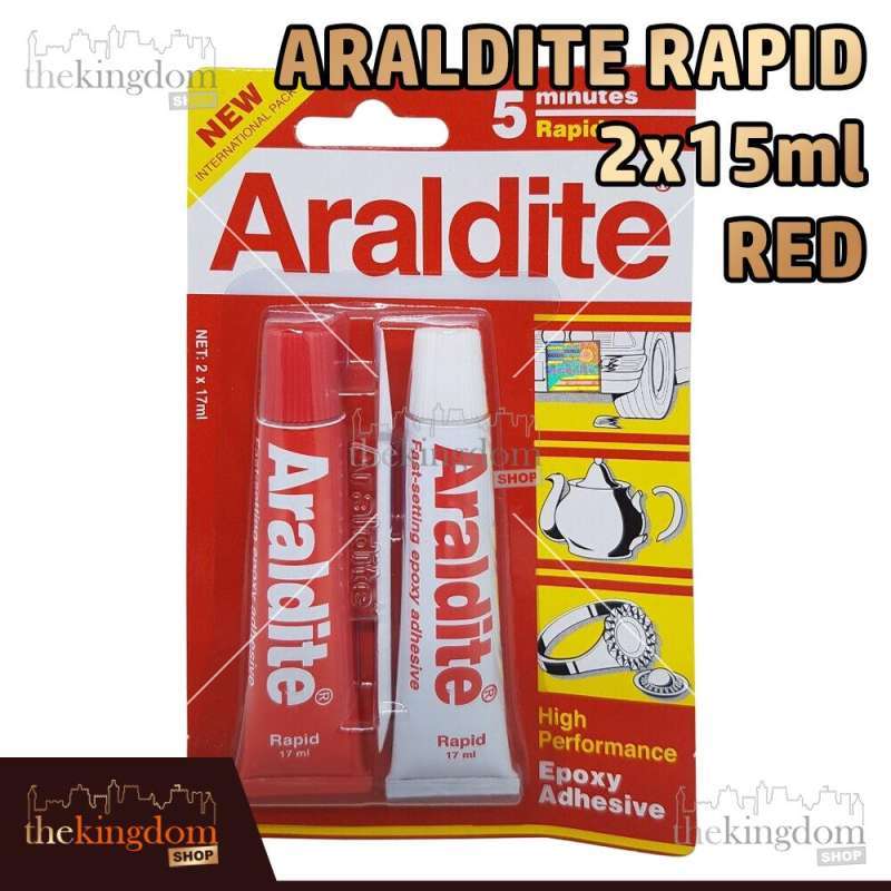 Jual Araldite Rapid 2x15ml Red 5 Menit Epoxy Perekat Lem Karet Nikel ...