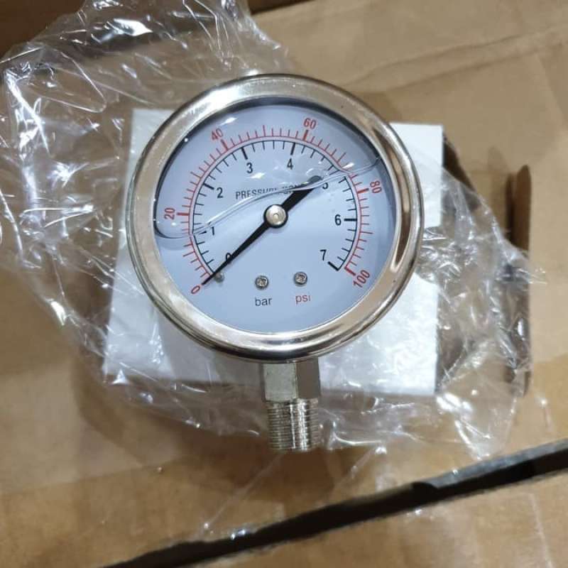 Promo Pressure Gauge 7 Bar / 100 Psi Drat Bawah Diskon 9% Di Seller ...