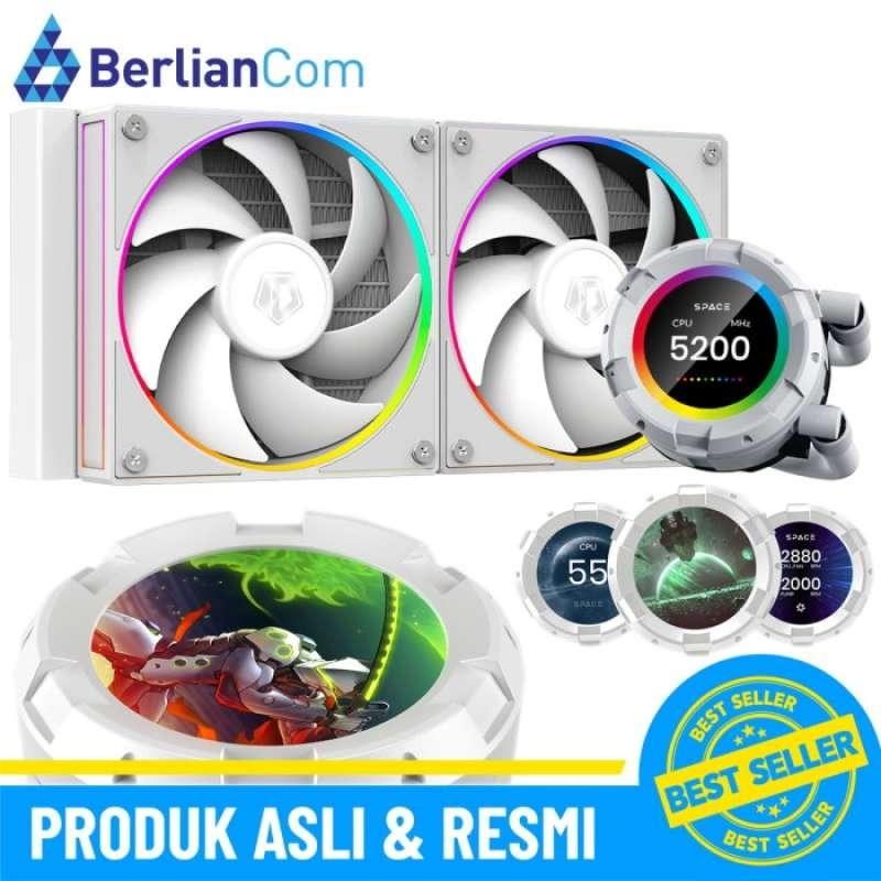 Jual ID-COOLING SL240 WHITE SPACE LCD Display AIO CPU Liquid Water ...