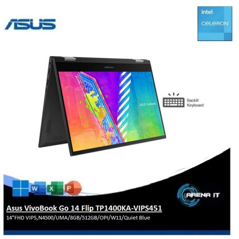 Promo Asus VivoBook Go 14 Flip TP1400KA-VIPS451 [14FHD VIPS,N4500/UMA ...