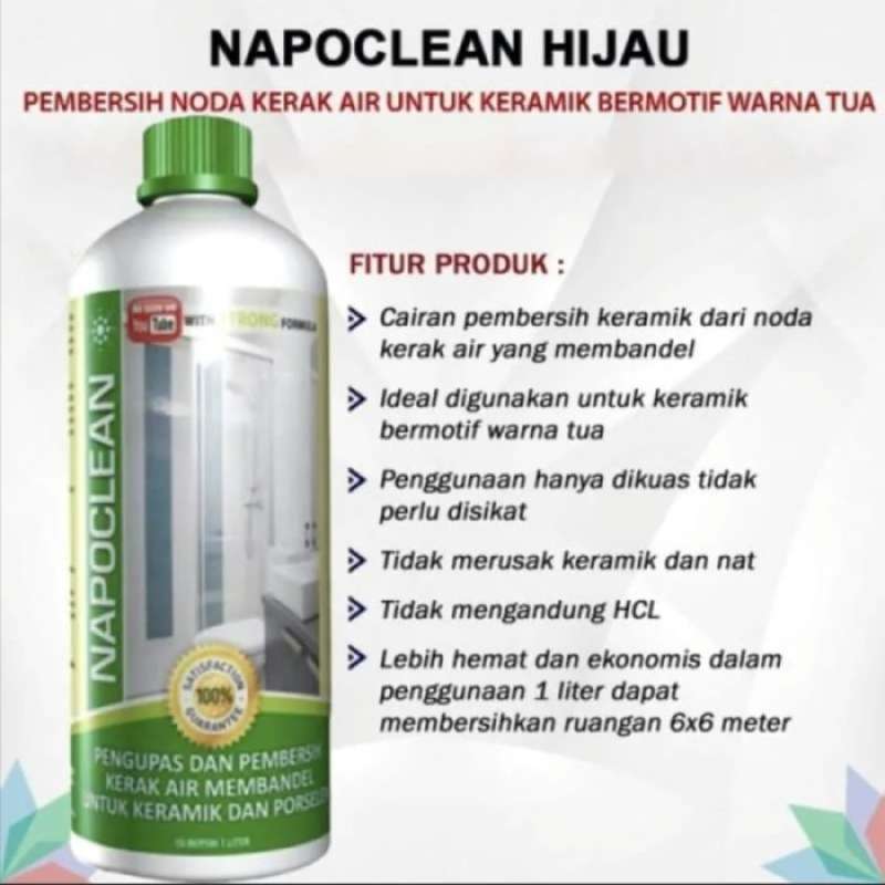 Promo Napoclean 1 Liter Hijau Strong Cairan Pembersih Keramik Diskon 23 ...