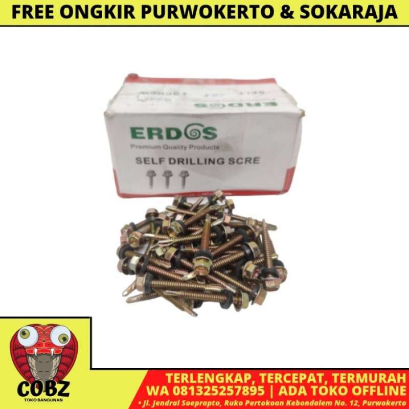 Jual 12 x 19 MM / ERDOS Roofing Baut Sekrup Atap Baja Ringan Putih Dus ...
