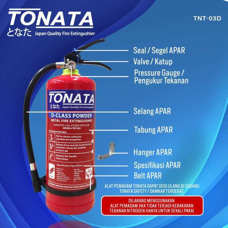 Promo APAR D-Class Powder 3 Kg Tonata / APAR 3Kg Logam Baterai Diskon ...