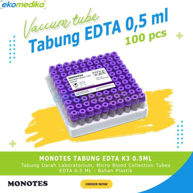 Promo Micro Tube Edta 0,5 Ml Monotes | Microtube Edta Pet Diskon 33% Di ...
