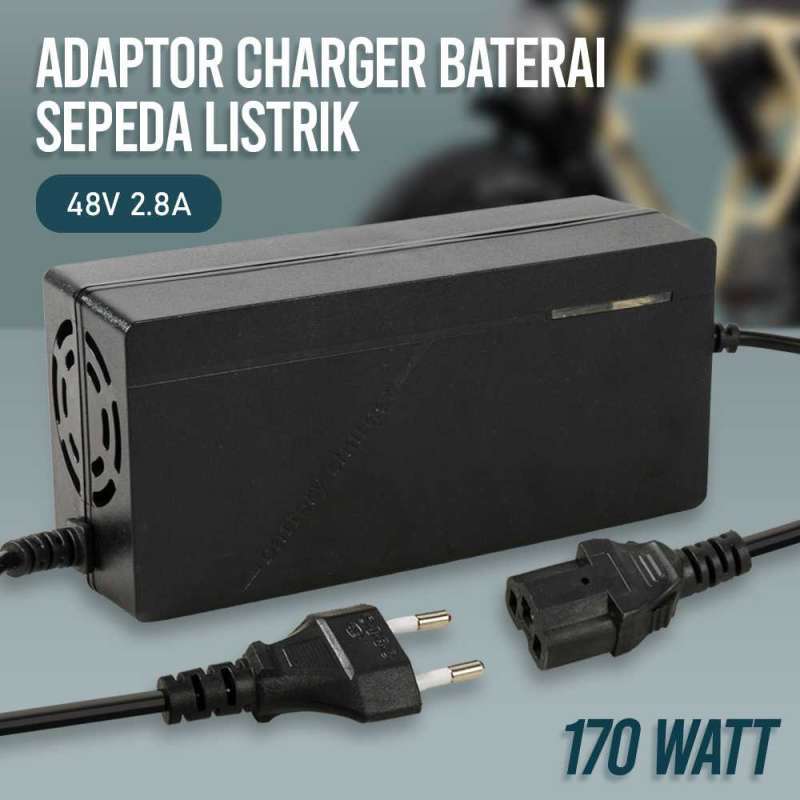 Jual Dixsg Adaptor Charger Cas Baterai Aki Skuter Sepeda Listrikviar 48 ...