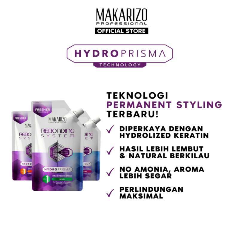 Promo Makarizo Rebonding System / Sistem Hydroprisma / Hydro Prisma 500gr / 500ml Step 1 Pelurus ...