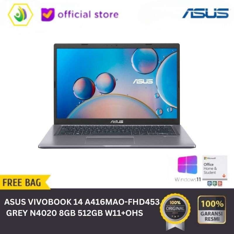 Jual Asus Vivobook 14 A416mao-fhd453 Slate Grey/n4020/8gb/512gb/w11+ohs ...