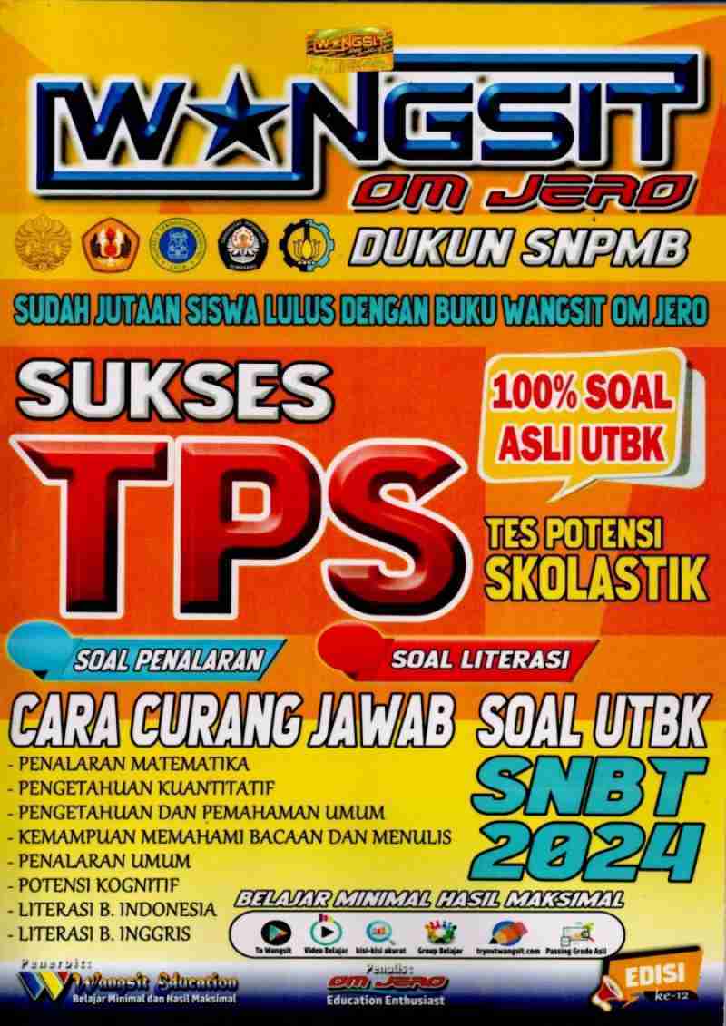 Promo Buku Wangsit Utbk Snbt Sukses Tps 2024 Om Jero Diskon 28% Di ...