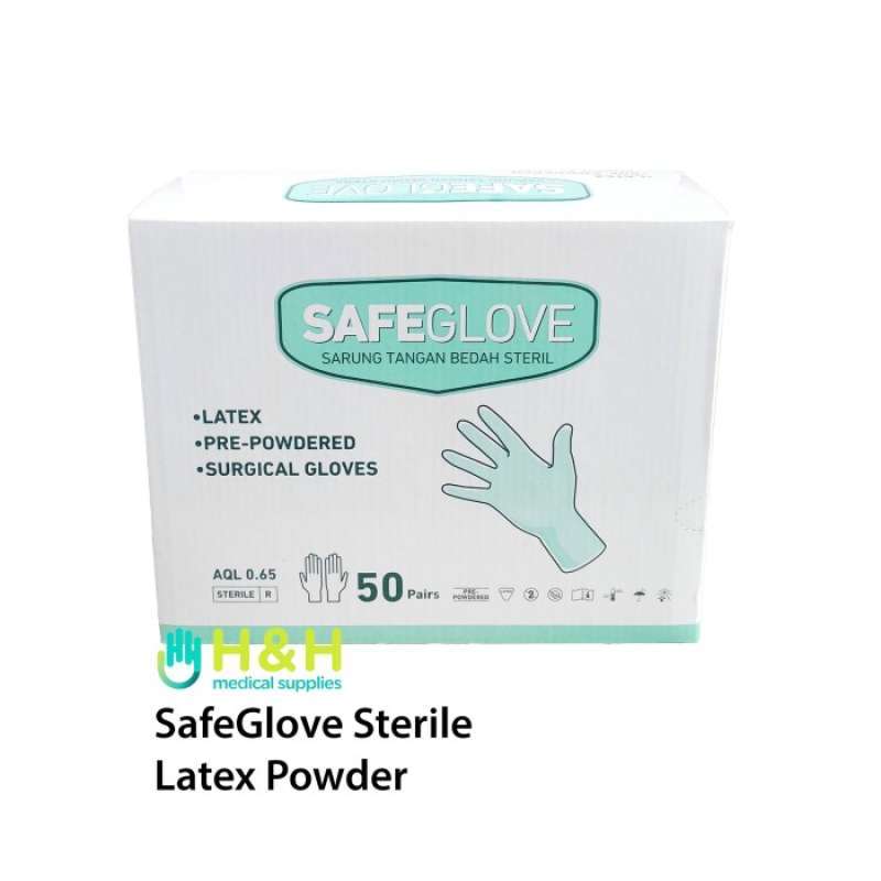 Promo Sarung Tangan Sterile Safe Glove Latex Powder / Safe Glove ...
