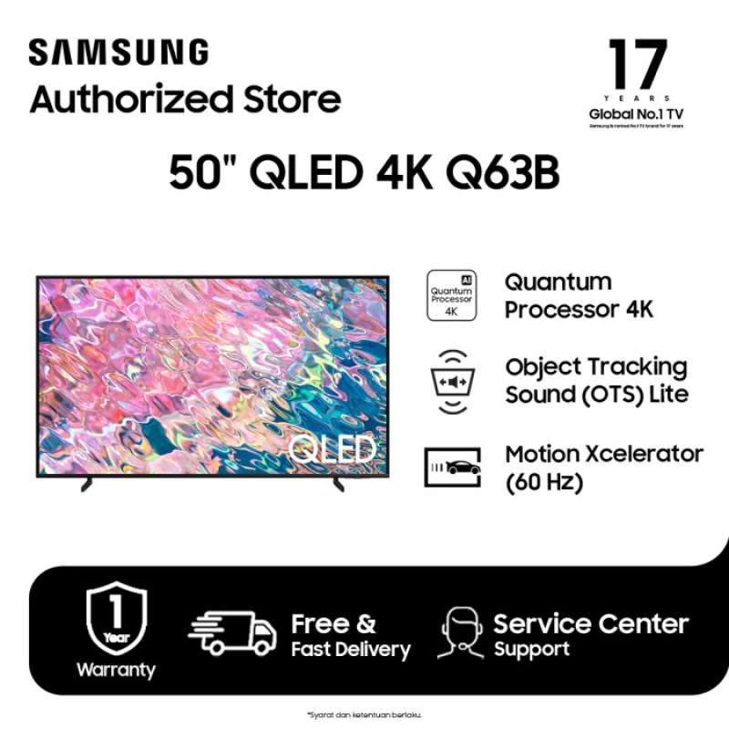 Promo Samsung Smart TV 50 inch QLED 4K Q63B Diskon 33% di Seller Alfira ...