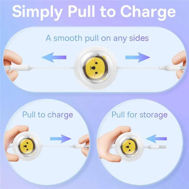 Jual Baseus Kabel Leo Retractable Charging Cable 3-in-1 USB to M+L+C 3 ...