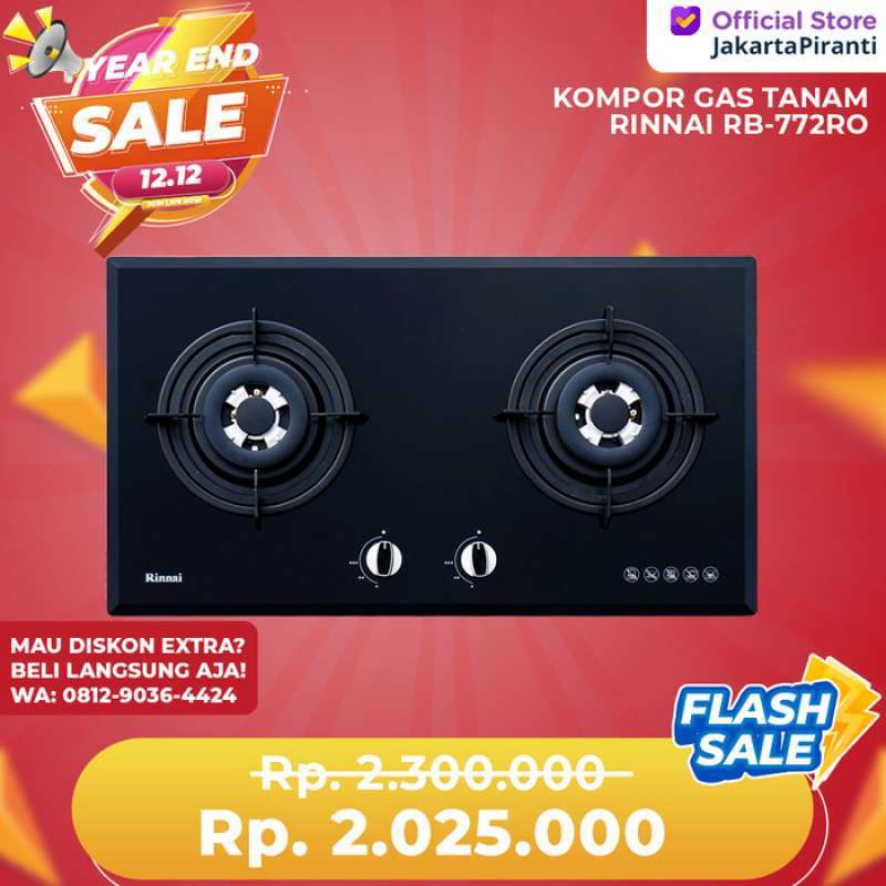 Promo Built-in Gas Hob Kompor Gas Tanam 2 Tungku Rinnai Rb-772 Ro (g) Baru Diskon 2% Di Seller ...