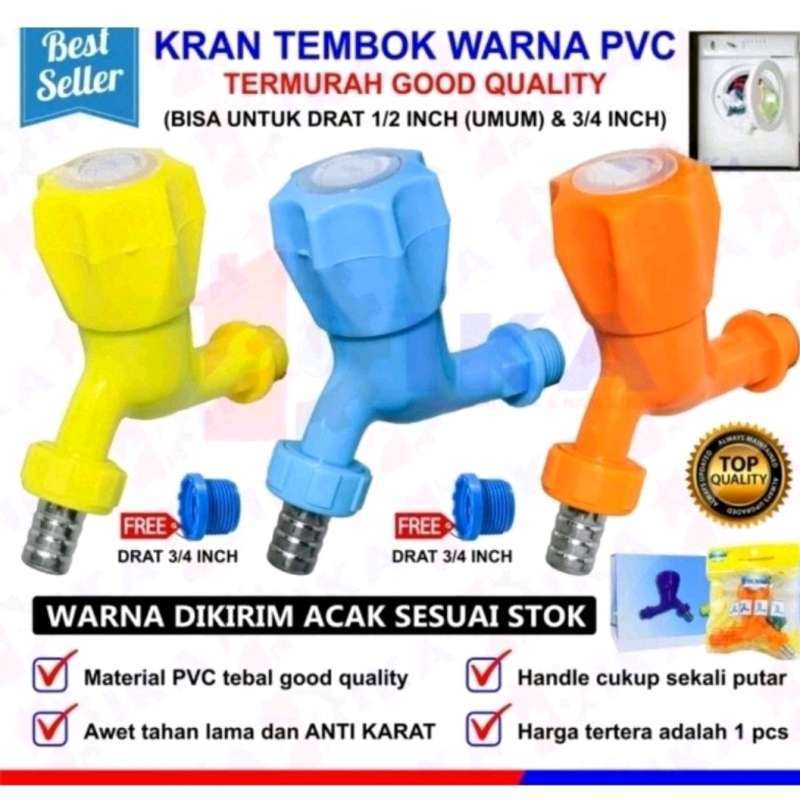 Jual Keran Kran Air Taman Mahkota Putar Pvc Plastik 1/2 Inch Free Drat ...