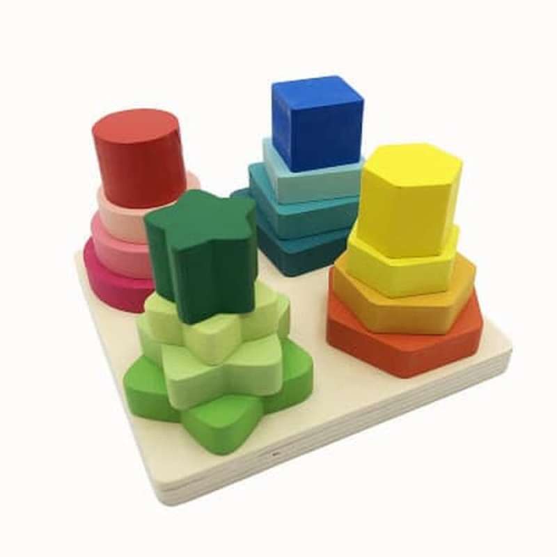 Jual Malotoys - Geometry Shape Wooden Peg Board Sorting Geo Pilar Basic ...
