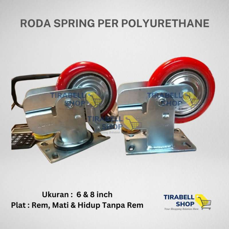 Promo Roda Per Spring Heavy Duty Pagar Gerobak 8 Inch Plat Mati Diskon ...