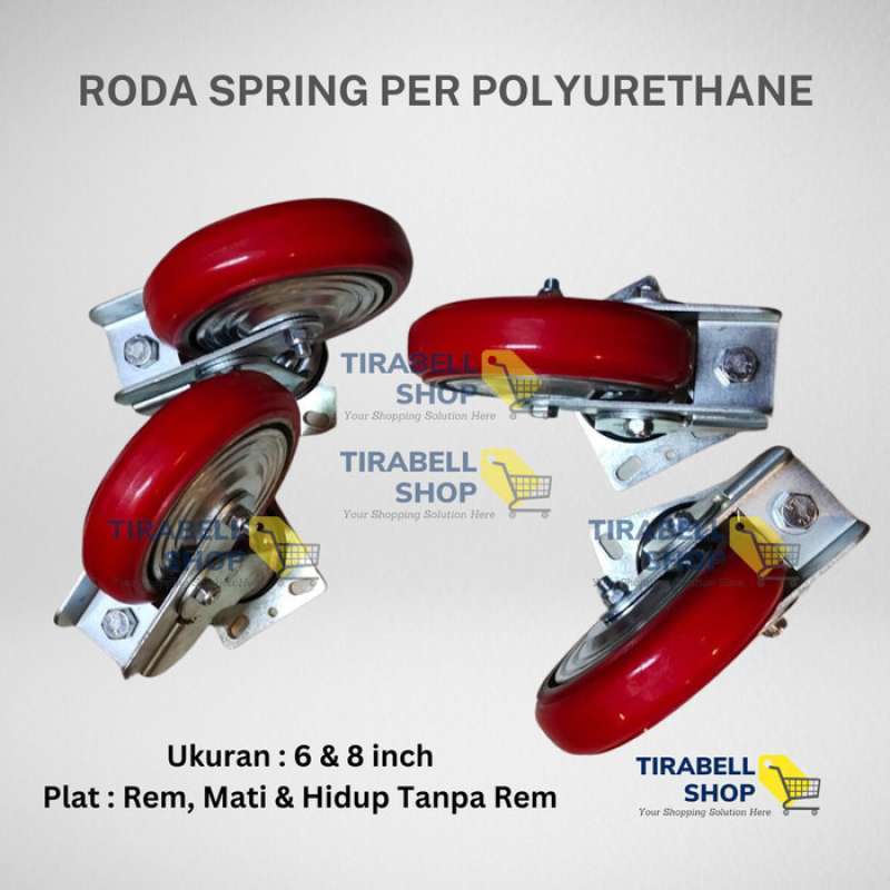 Promo Roda Per Spring Heavy Duty Pagar Gerobak 8 Inch Plat Mati Diskon ...