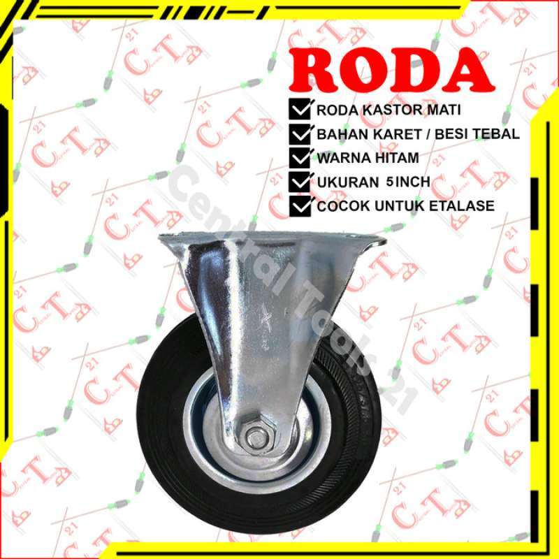 Promo Roda Kastor Castor Karet 5 Inch Roda Etalase Mati Hidup Rem Roda ...