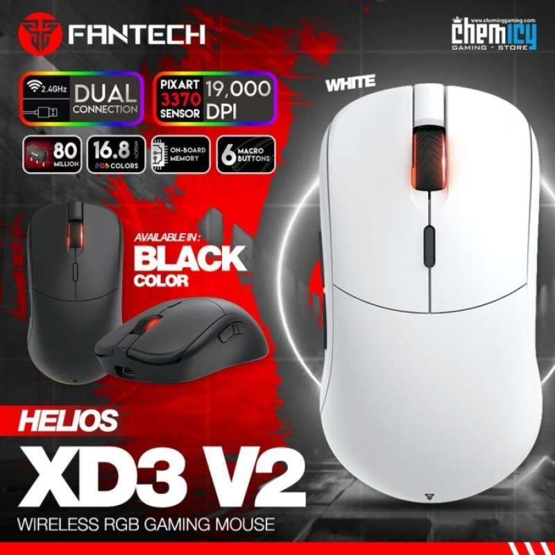 Promo Helios XD3 V2 RGB Dual Mode Wireless Gaming Mouse Diskon 23% di ...