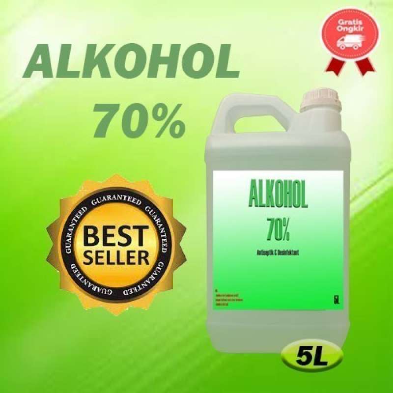 Promo Alcohol 70% 5 Liter Alcohol 70 Persen Bakteri Virus Diskon 33% Di ...
