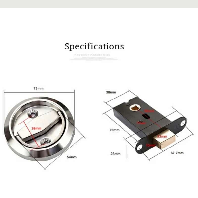 Promo Invisible Hidden handle Lock / Kunci pintu kamar mandi Diskon 23% ...