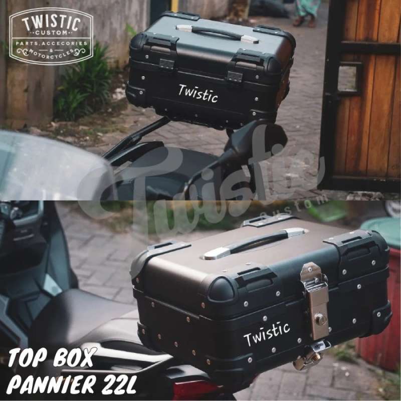 Promo Top Box Pannier Aluminium 22L 22 Liter Motor NMAX ADV PCX Vespa ...