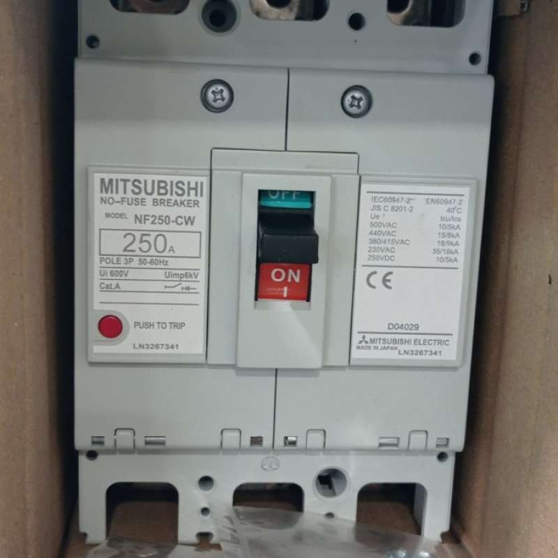 Promo mccb breaker nfb mitsubishi nf250 cw 250a 3p 3phase nf250-cw ...