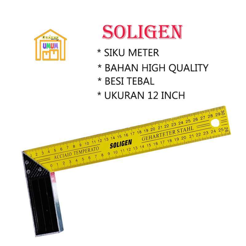 Promo Penggaris Siku Meter Alat Ukur Dimensi 12 Inch Soligen Diskon 23% ...