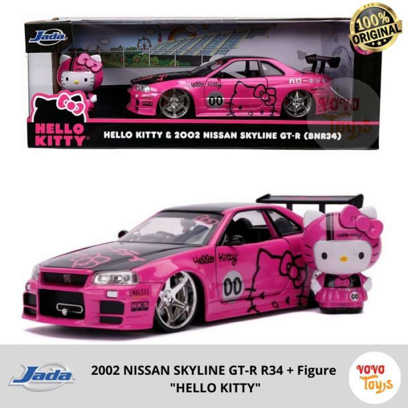 Promo Jada 1/24 Nissan Skyline GTR R34 with Hello Kitty Figure Sanrio ...