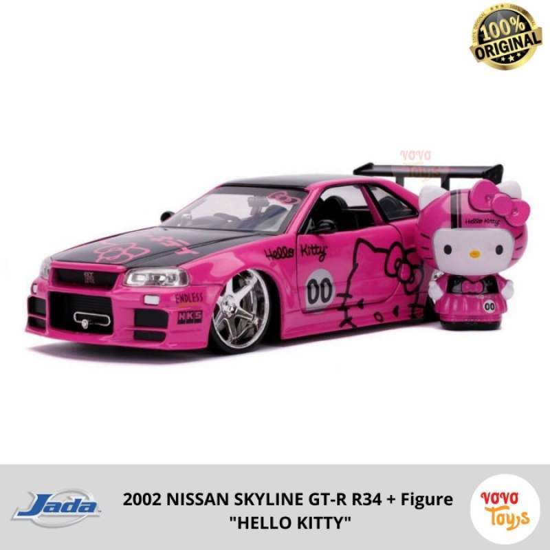 Promo Jada 1/24 Nissan Skyline GTR R34 with Hello Kitty Figure Sanrio ...