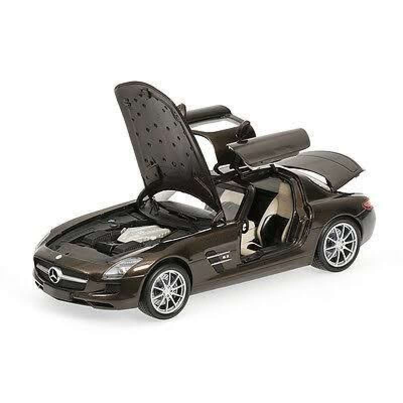 Promo 1/18 MINICHAMPS MERCEDES SLS AMG BROWN DIECAST MINIATUR NOT NOREV ...