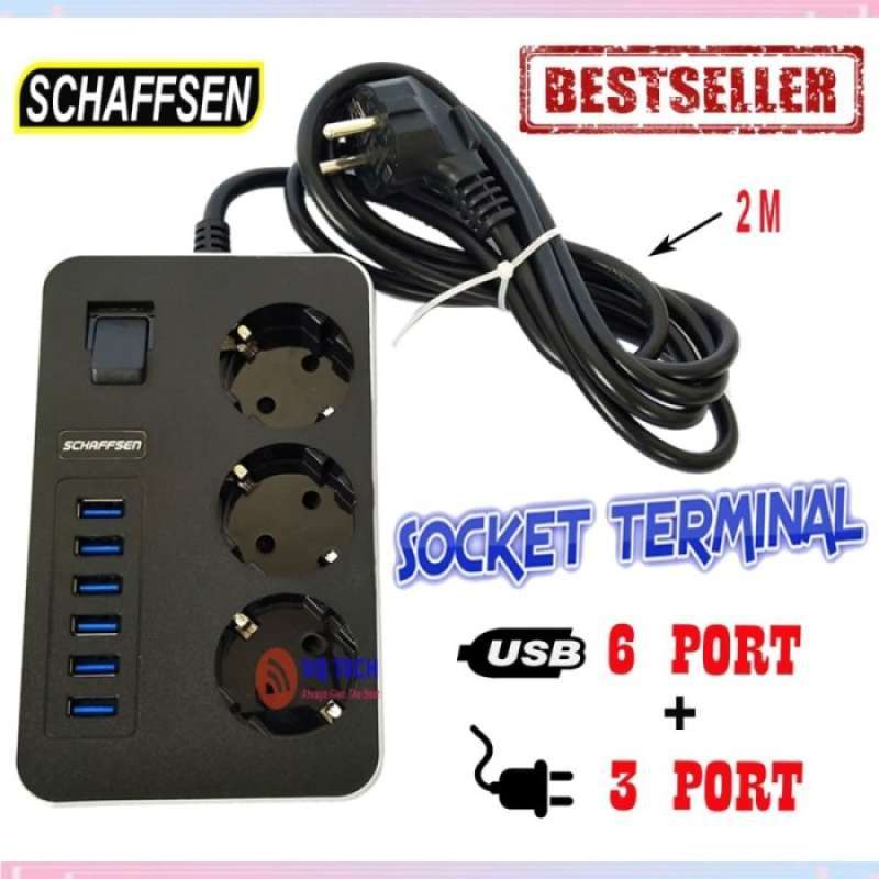 Promo Socket Listrik Terminal 4 Lubang 3 Usb 2A Charging Station Diskon ...