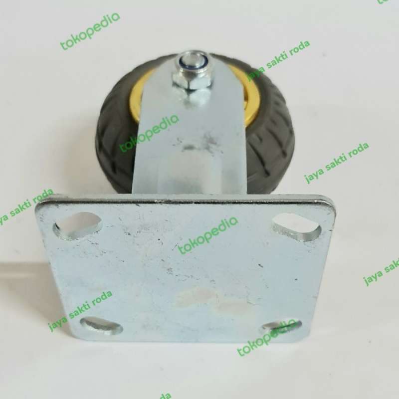 Promo Roda troley rubber kembang 4 inch mati heavy duty Diskon 23% di ...