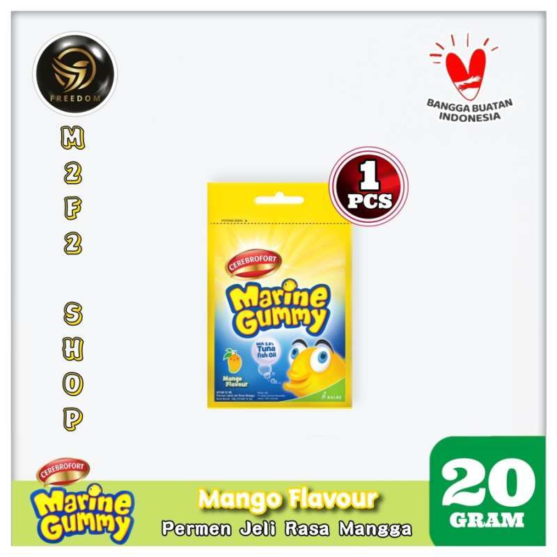 Promo Cerebrofort Marine Gummy Mango Flavour | Rasa Mangga Sachet - 20 ...