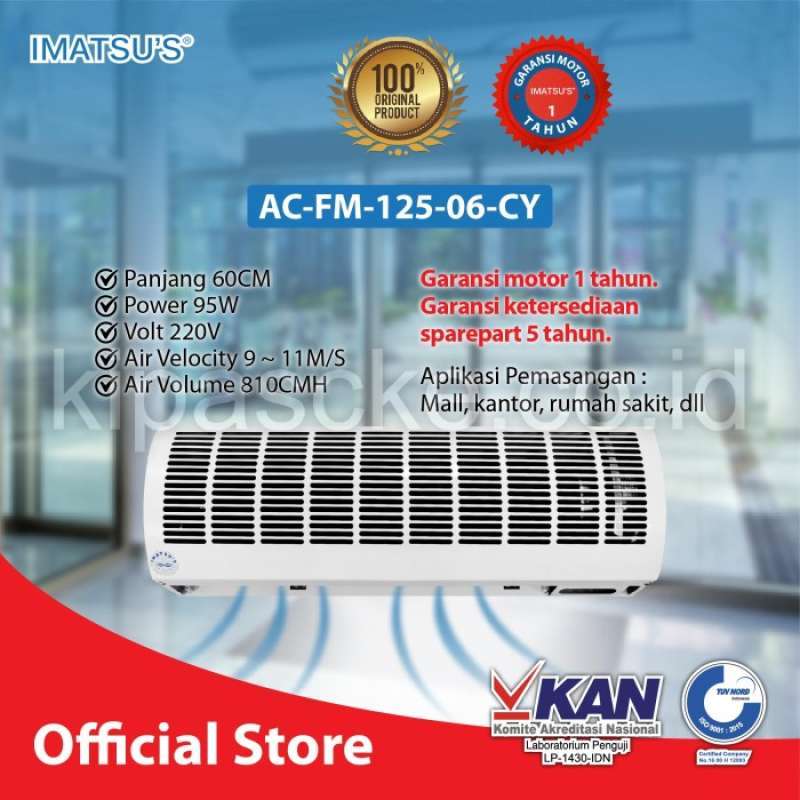 Promo Imatsu Air Curtain Blower AC-FM-125-06-CY Angin Toko Gedung Kantor Diskon 23% di Seller ...